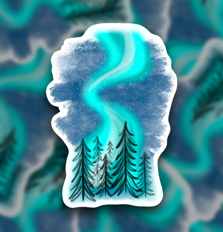 Northern Lights Vinyl Sticker – Fireweed Paper Ink