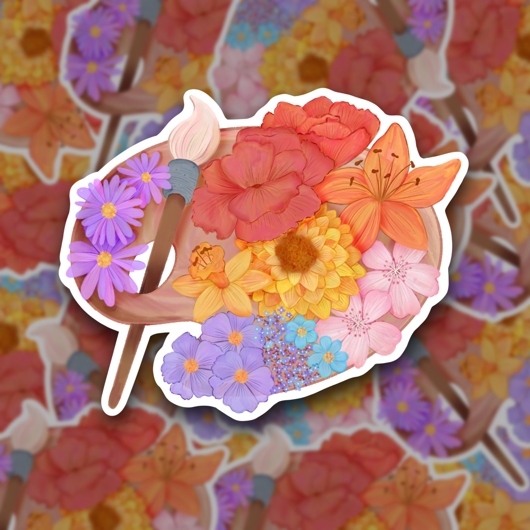 Floral Paint Palette Vinyl Sticker – Fireweed Paper Ink